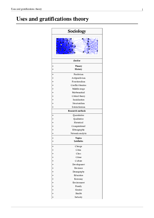 (PDF) Uses and gratifications theory 1 Uses and gratifications theory ...