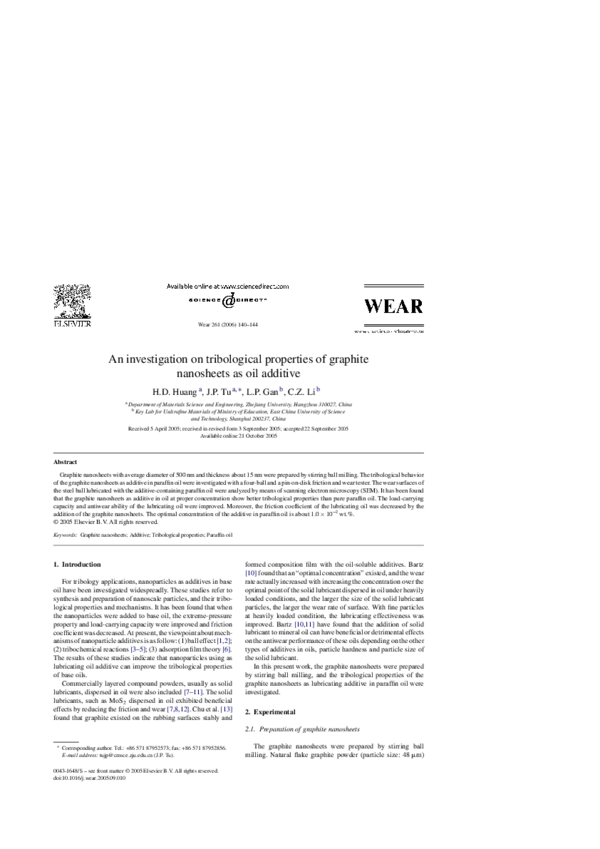 (PDF) An investigation on tribological properties of graphite ...