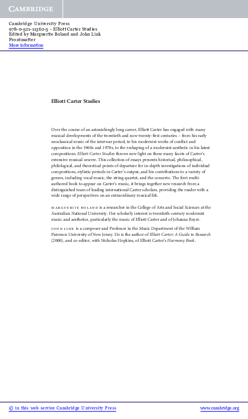 (PDF) Elliott Carter Studies