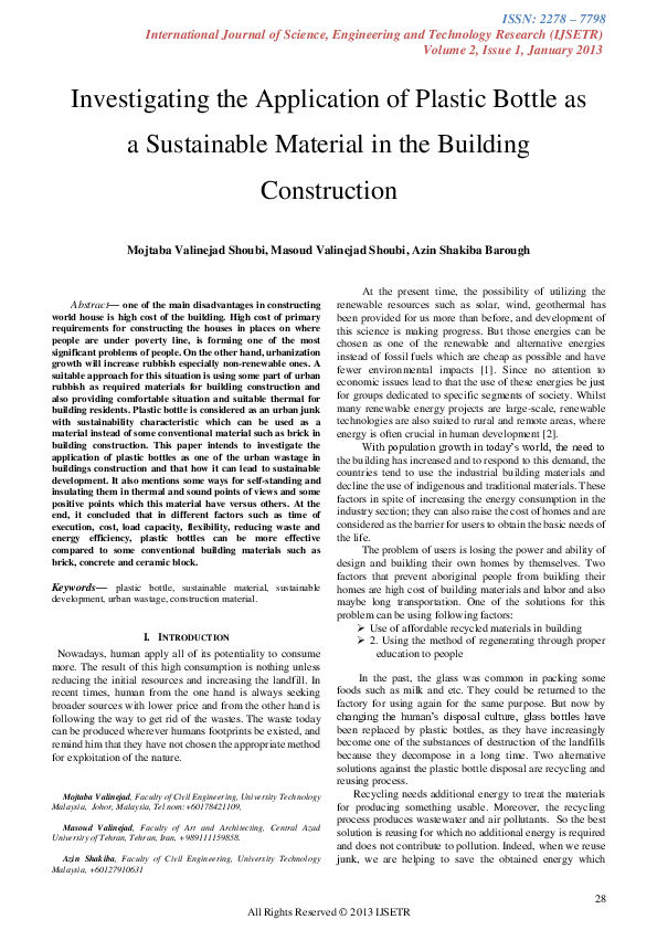 (PDF) Application of Plastic Bottle