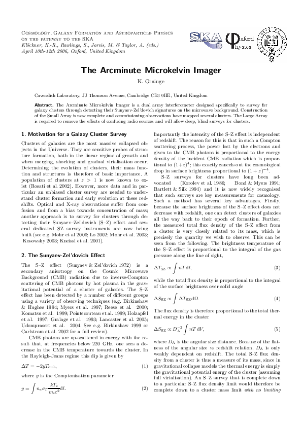 (PDF) The Arcminute Microkelvin Imager