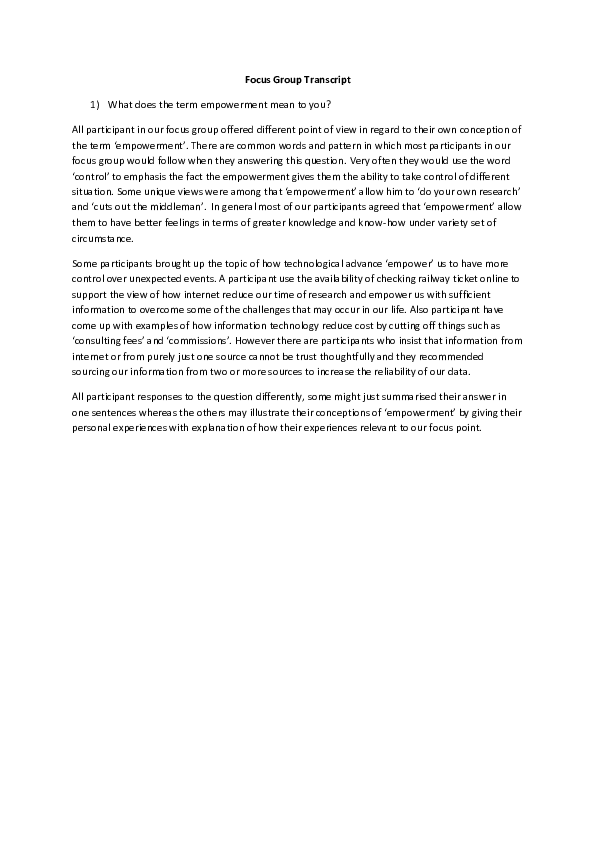(DOC) Focus Group Transcript