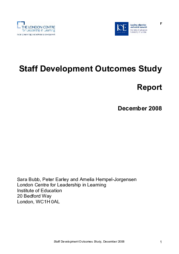 (PDF) Staff Development Outcome Study
