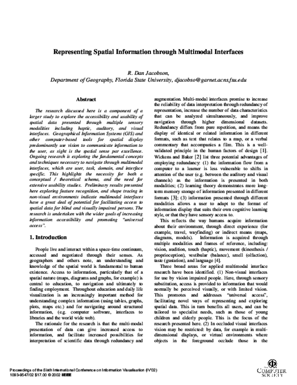 (PDF) Representing Spatial Information through Multimodal Interfaces