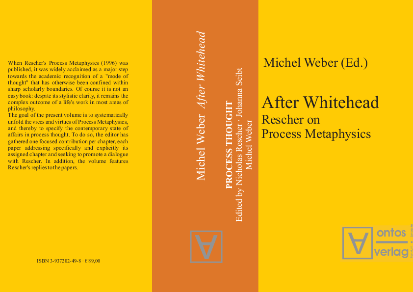 (PDF) Michel Weber (ed.), After Whitehead: Rescher on Process ...