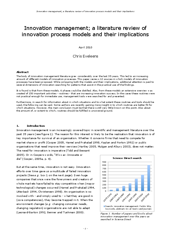 (PDF) Innovation management; a literature review of innovation process ...