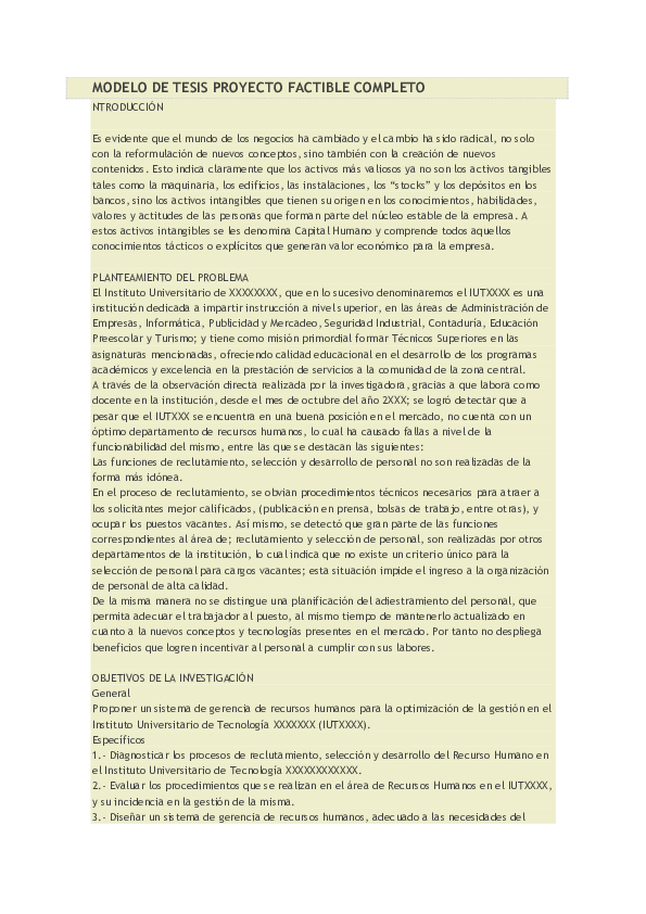 (DOC) MODELO DE TESIS PROYECTO FACTIBLE COMPLETO