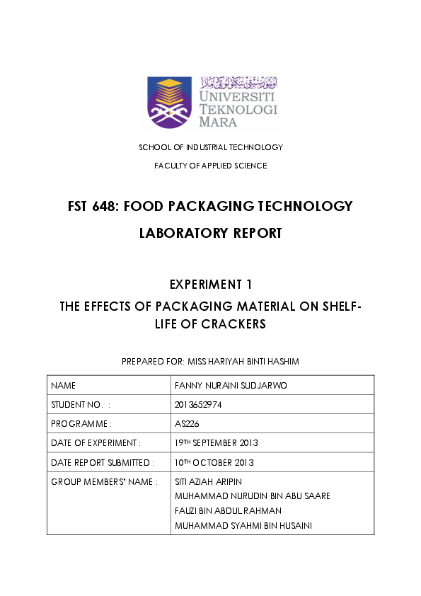 (DOC) Lab Report packaging