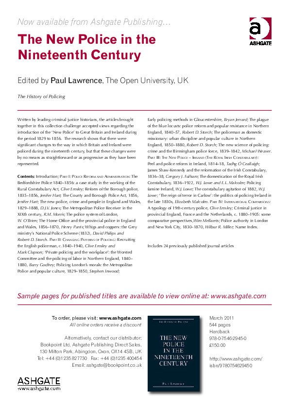 (PDF) The New Police in the Nineteenth Century