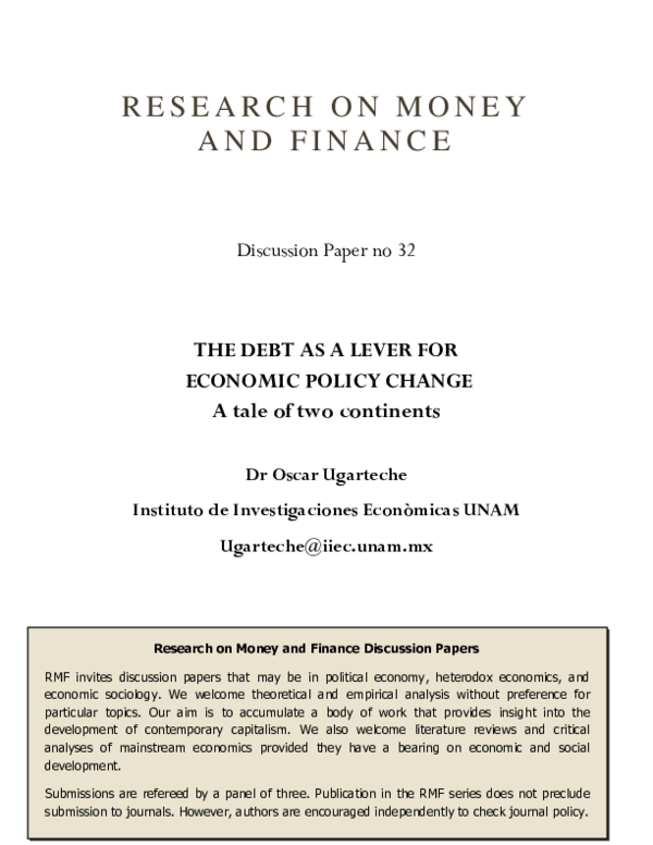 (PDF) THE DEBT AS A LEVER FOR ECONOMIC POLICY CHANGE: A tale of two ...