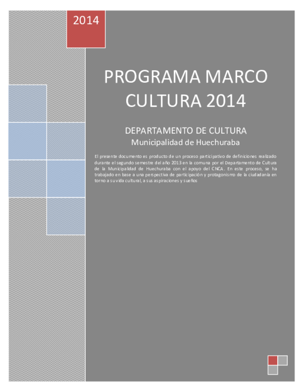 (DOC) Programa Marco Cultura 2014