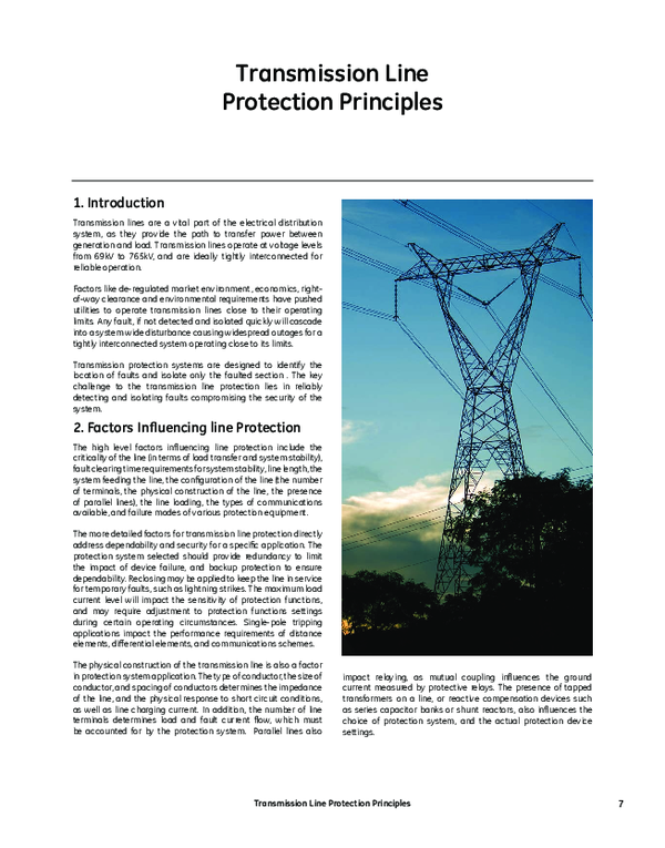 (PDF) Transmission Line Protection Principles
