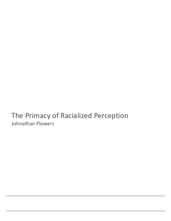 (DOC) The Primacy of Racialized Perception