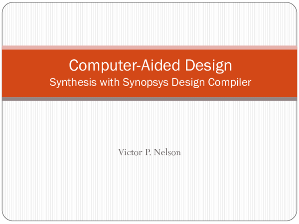 (PDF) VHDL 8b Synthesis with Synopsys