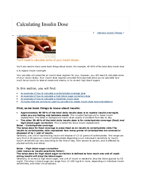(DOC) Insulin calculation