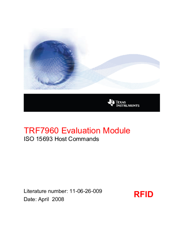 (PDF) TRF7960 Evaluation Module ISO 15693 Host Commands RFID