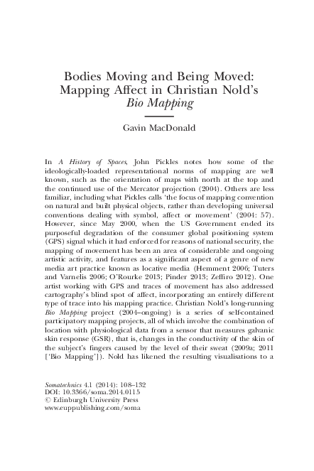 (PDF) "Bodies Moving and Being Moved: Mapping Affect in Christian Nold ...