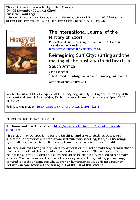 (PDF) Reimagining Surf City: surfing and the making of the post ...