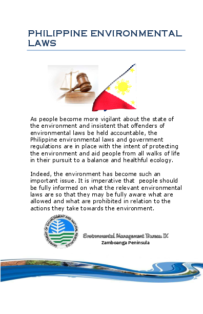 (PDF) PHILIPPINE ENVIRONMENTAL LAWS Environmental Management Bureau IX