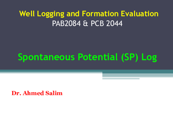 (PDF) Well Logging and Formation Evaluation PAB2084 & PCB 2044 ...