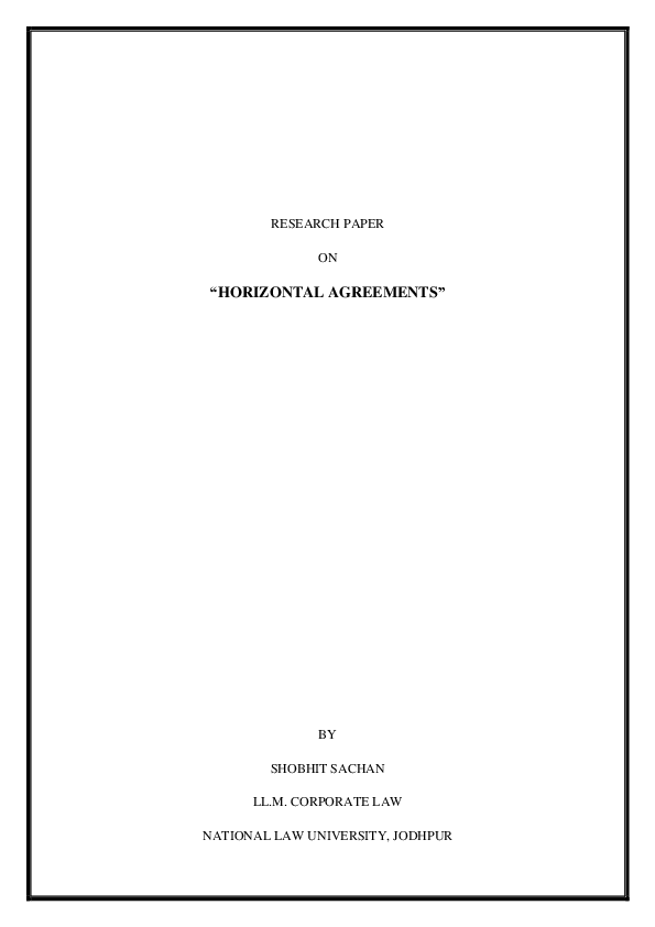 (PDF) Horizontal Agreements