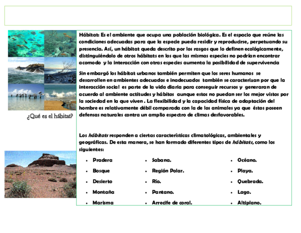 (DOC) Que es el habitat