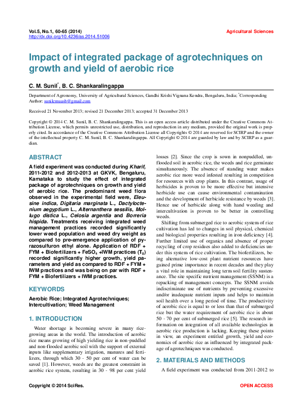 (PDF) Impact of Integrated Package of Agrotechniques on Growth and ...