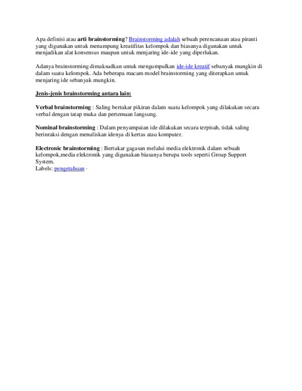 (DOC) Apa definisi atau arti brainstorming