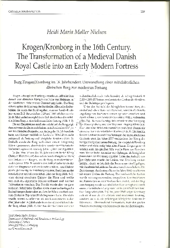 (PDF) Krogen/Kronborg in the 16th Century: The Transformation of a ...