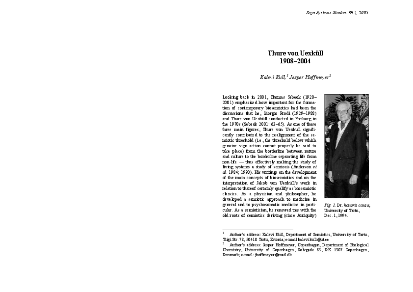 (PDF) Kull & Hoffmeyer – Thure von Uexküll 1908–2004