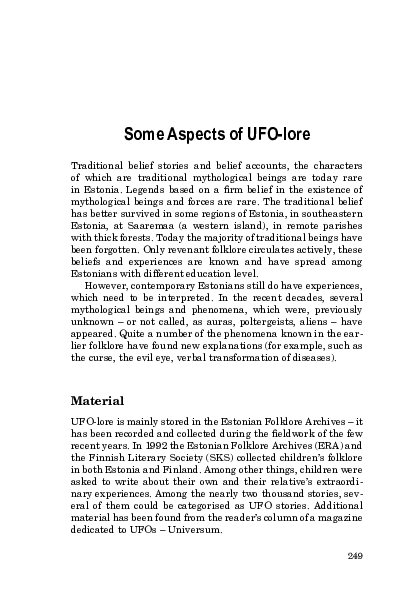 (PDF) Some Aspects of UFO-lore