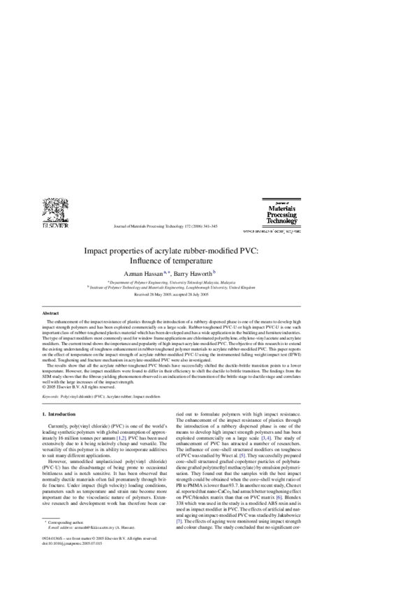 (PDF) Impact properties of acrylate rubber-modified PVC: Influence of ...