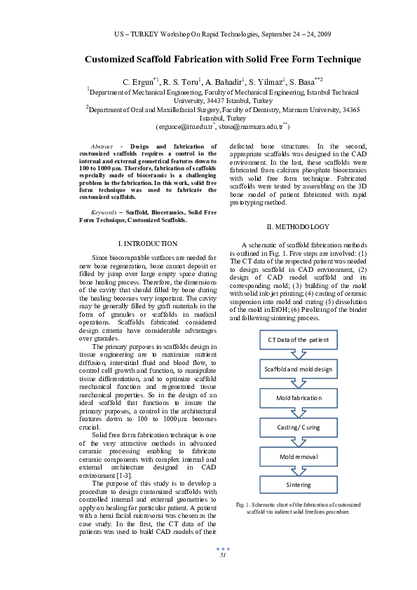 (PDF) Customized Scaffold Fabrication with Solid Free Form Technique