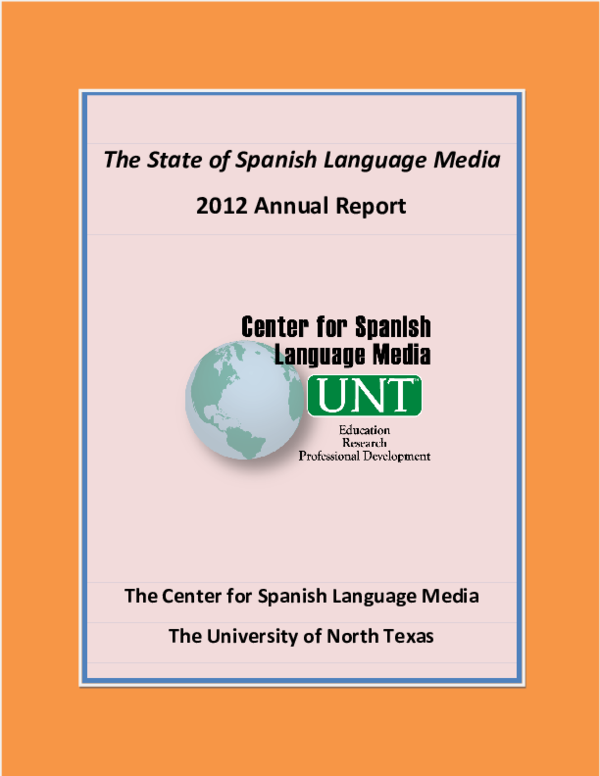 (PDF) The State of Spanish Language Media 2012 Annual Report by Center ...