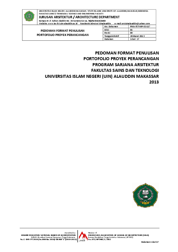 (PDF) PEDOMAN FORMAT PORTOFOLIO PROYEK PERANCANGAN
