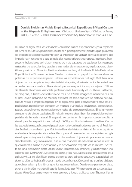 (PDF) Review of Daniela Bleichmar. Visible Empire. Botanical ...