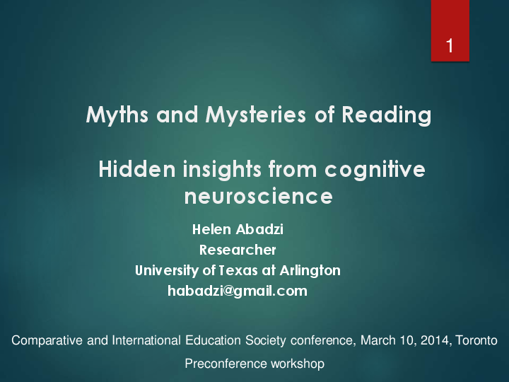 (PDF) Mysteries and Myths of Reading Hidden insights from cognitive ...