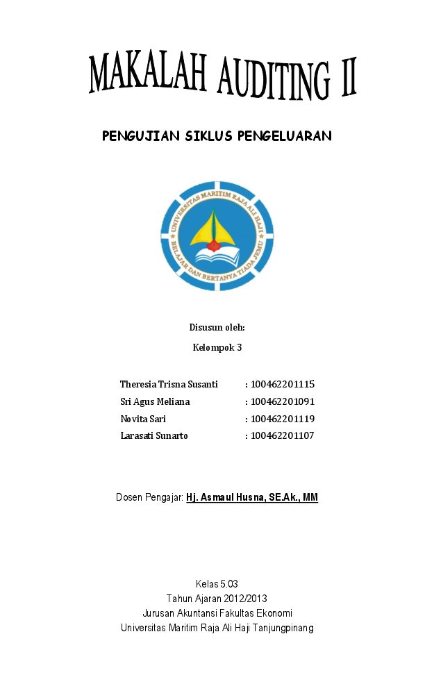 (DOC) MAKALAH AUDITING II