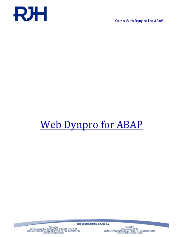 Pdf Curso Web Dynpro For Abap Web Dynpro For Abap
