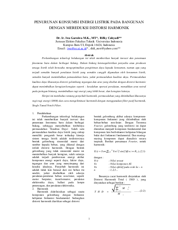 (PDF) PENURUNAN KONSUMSI ENERGI LISTRIK PADA BANGUNAN DENGAN MEREDUKSI ...