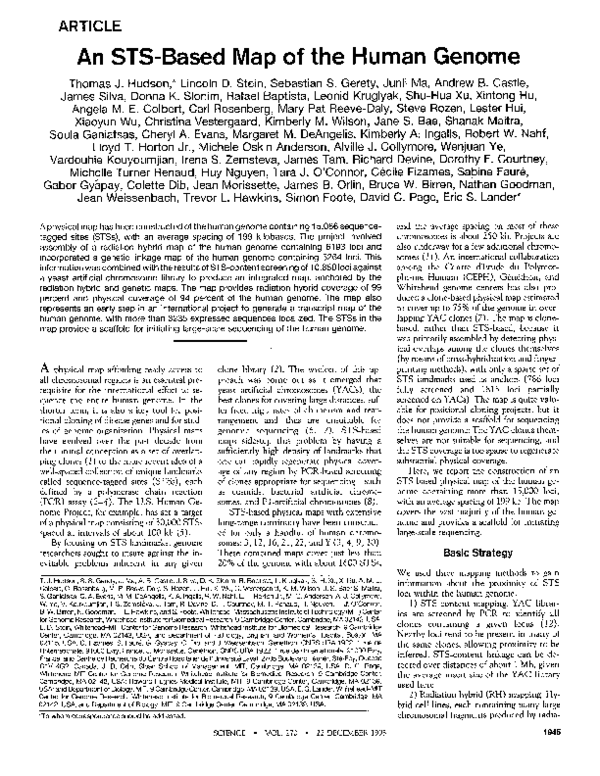 (PDF) An STS-Based Map of the Human Genome