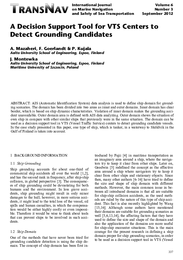 (PDF) A Decision Support Tool for VTS Centers to Detect Grounding ...