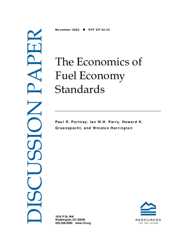 (PDF) The Economics of Fuel Economy Standards