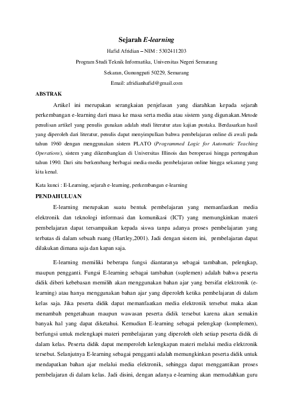 (DOC) Sejarah E-Learning