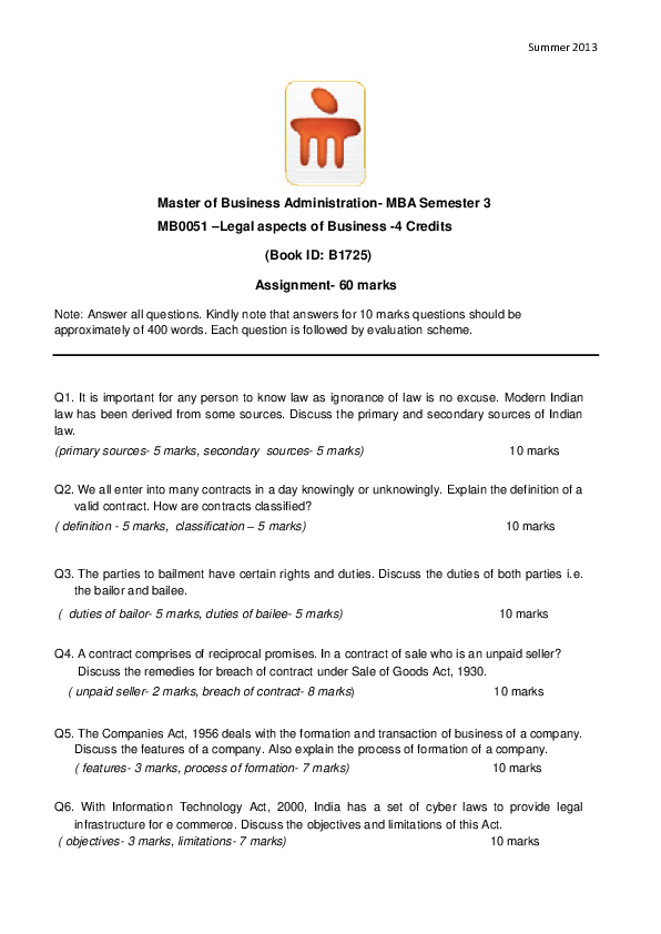 business administration assignment 1