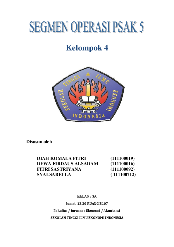 (PDF) Makalah Segmen Operasi PSAK 5