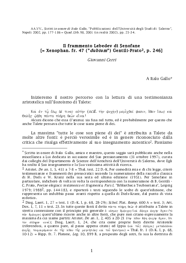 (PDF) Senofane teologo