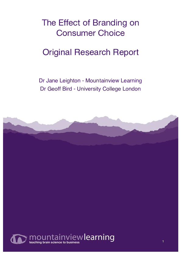 (PDF) The Effect of Branding on Consumer Choice