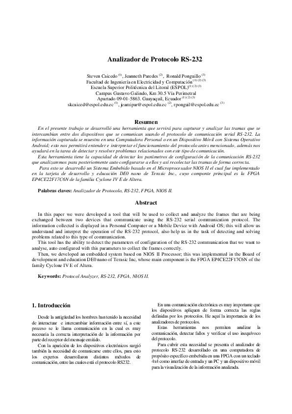 (PDF) Analizador de Protocolo RS-232