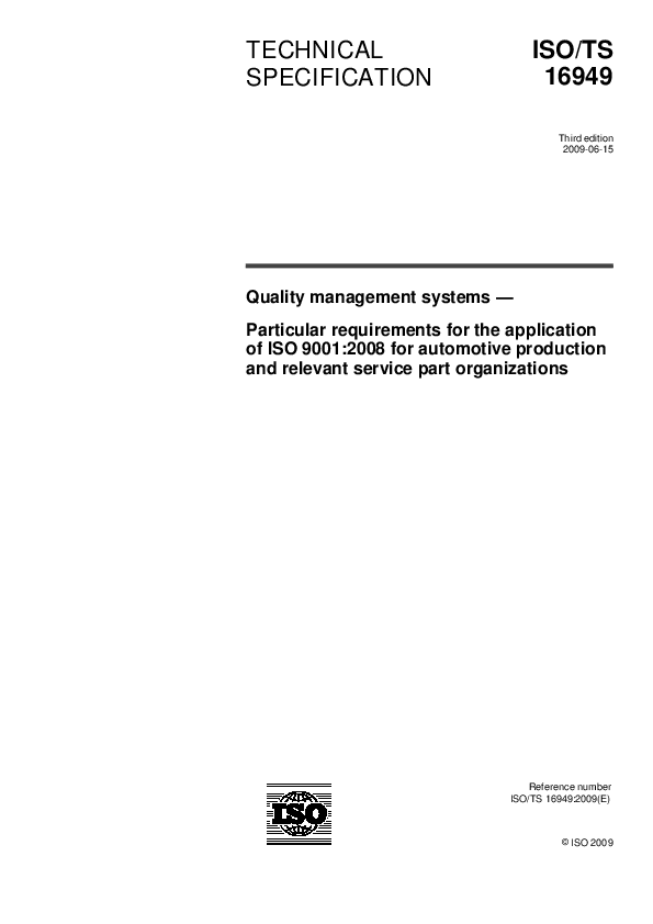 (PDF) Quality management systems — Particular requirements for the ...